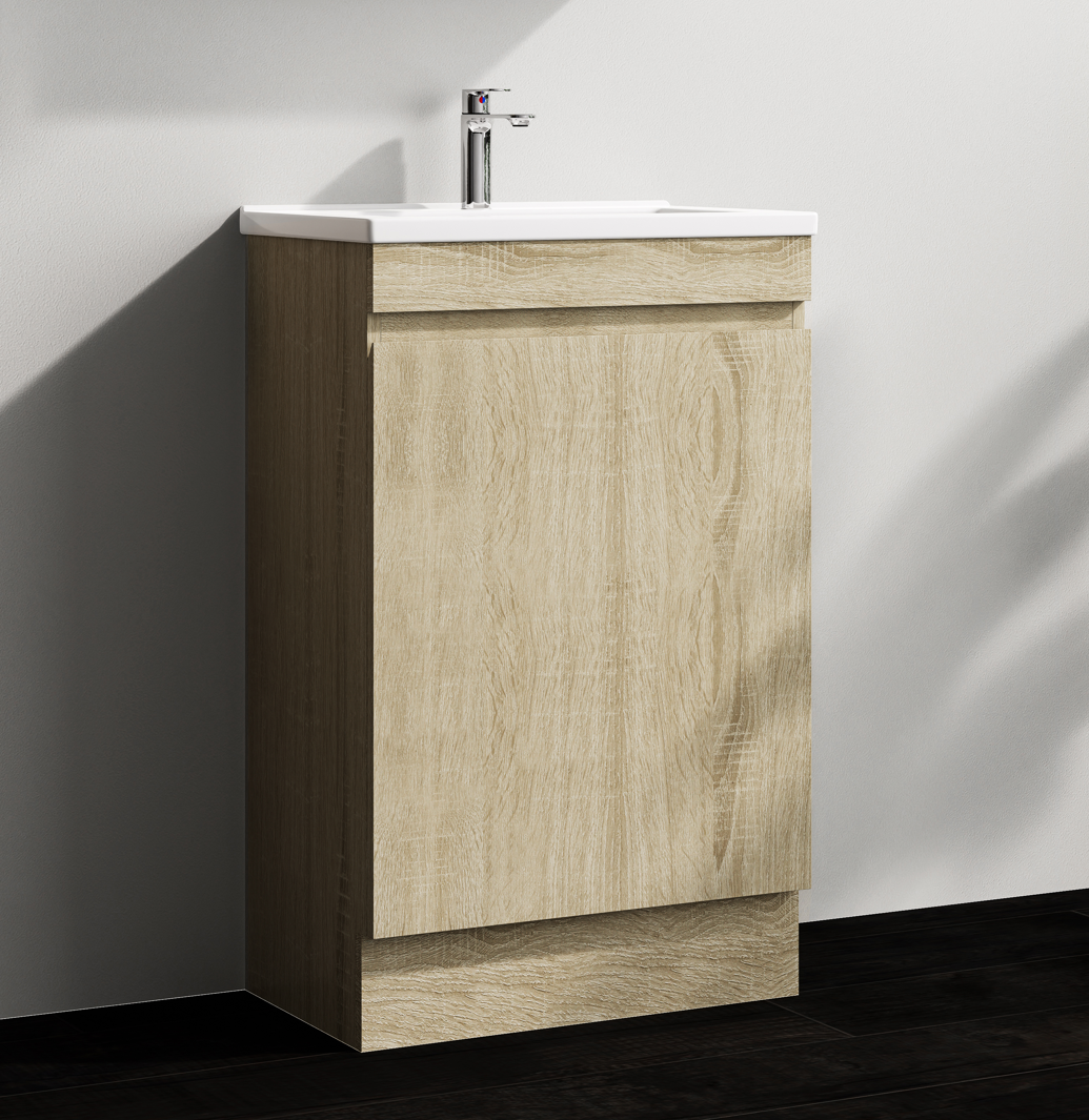 Nora Modena Floor Standing Slim Vanity North American Oak W490*D355*H8 ...